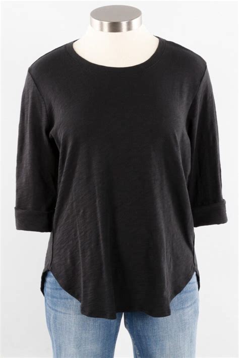 High Lo Tee Black