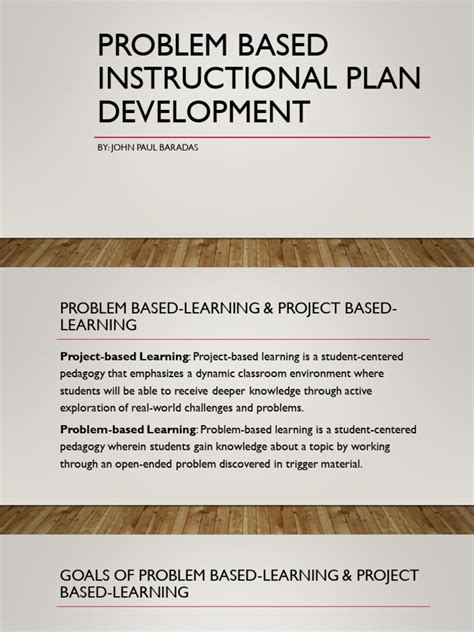 problem based instructional plan development pdf project based