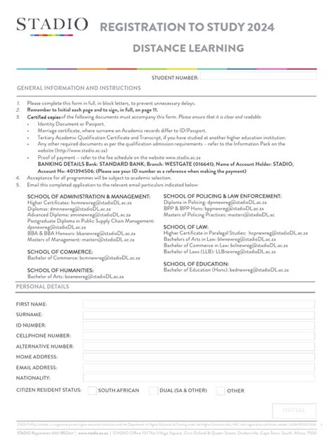 Stadio Registration Application R1 2024 V2 Pdf Bachelors Degree