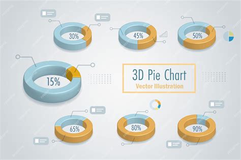 Premium Vector 3d Pie Chart Infographic For Consumer Target Marketing Customer Segmentation