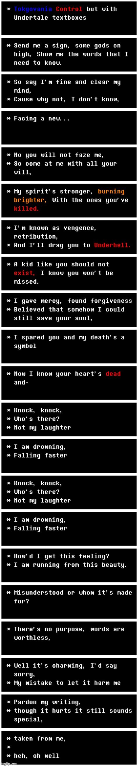 Tokyovania Control But With Undertale Textboxes Credit To Cs 0190again For This Imgflip Tokyovania Control But With Undertale Textboxes Credit To Cs 0190again For This Imgflip