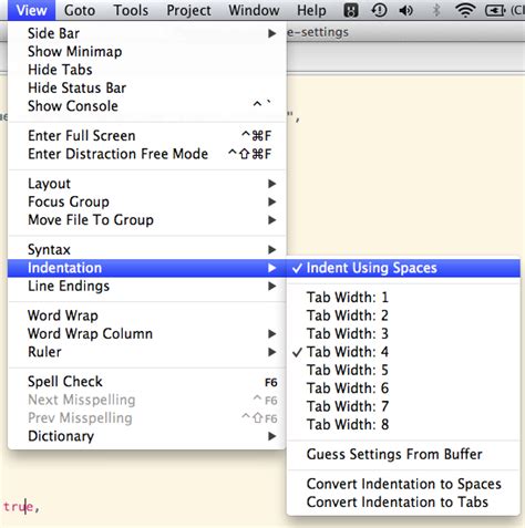 Sublimetext2 How To Set The Same Tabsize Width With 4 Space In