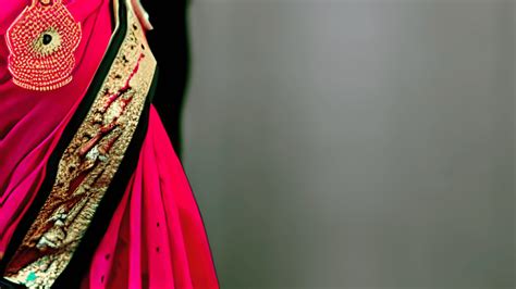 Indian Woman In Black Saree With Red Blouse Creative Fabrica