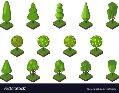 Isometric Tree Royalty Free Vector Image Vectorstock