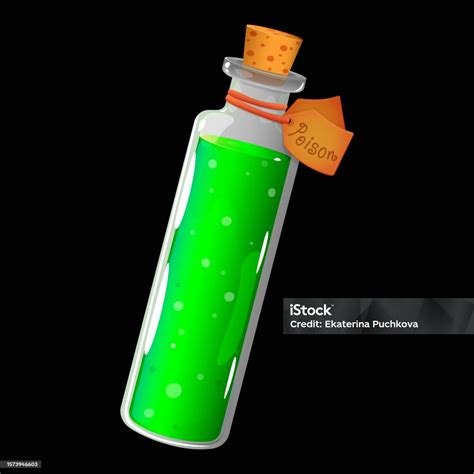 유리병에 담긴 마법의 녹색 물약 디자인 요소 게임 아이콘 벡터 일러스트레이션 개체 그룹에 대한 스톡 벡터 아트 및 기타 이미지