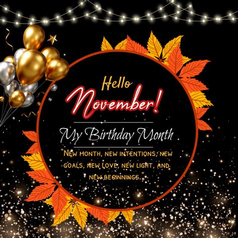 Hello November Birthday Month Announcement Template Postermywall