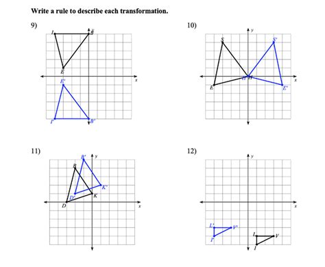 Get Answer Write A Rule To Describe Each Transformation Write