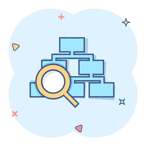 Premium Vector Hierarchy Diagram Icon In Comic Style Structure Search Cartoon Vector