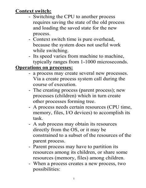 context switch switching the cpu to another process