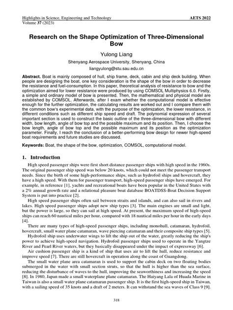 Research On The Shape Optimization Of Three Dimensional Pdf Ships Drag Physics