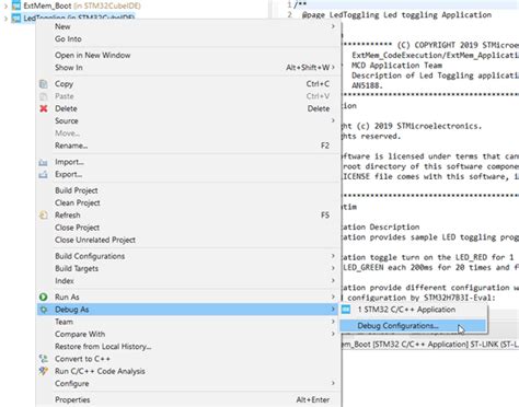 Debugging In External Memory On Stm32cubeide Stmicroelectronics Community