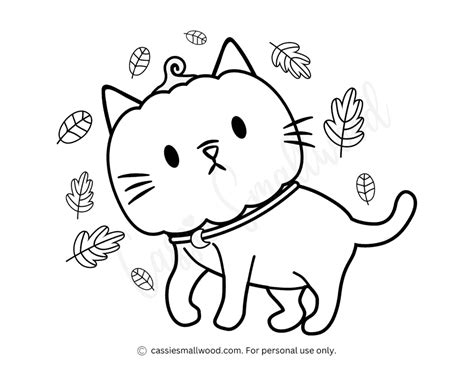 Cute Halloween Cat Coloring Pages