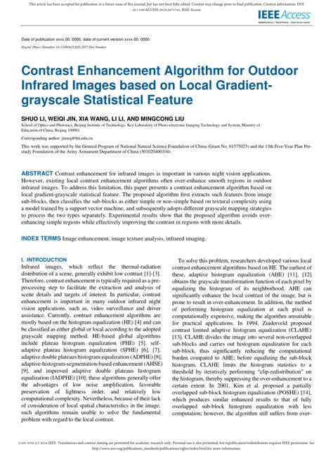 pdf contrast enhancement algorithm for outdoor infrared images based on local gradient