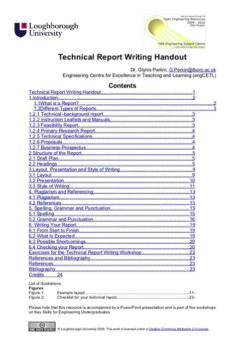 Sample Report Writing Example