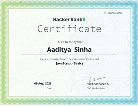 Aaditya Sinha On Linkedin Hackerrank Achievementunlocked Hackerrankcertified
