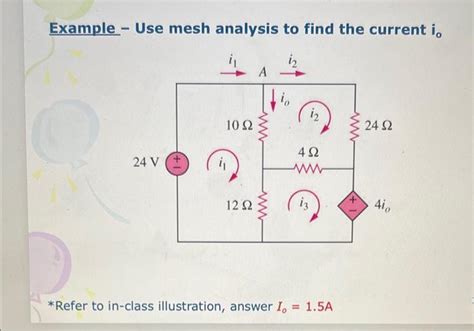 Solved Example Use Mesh Analysis To Find The Current Io Chegg
