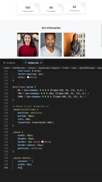 Creative Animated About Us Page Html Css And Javascriptshortsshortsvideosdeveloperxon Youtube