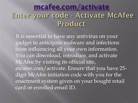 PPT Enter Mcafee Com Activate Setup Key PowerPoint Presentation Free Download ID 9027370