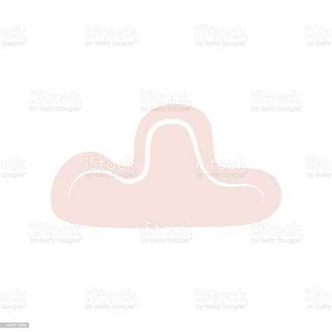 Awan Kartun Lucu Objek Langit Seni Doodle Ilustrasi Vektor Datar Terisolasi Clipart Sederhana