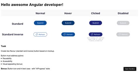 Angular Exercise Codesandbox