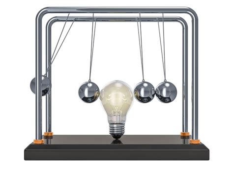 Premium Photo Pendulum With Lightbulb 3d Rendering