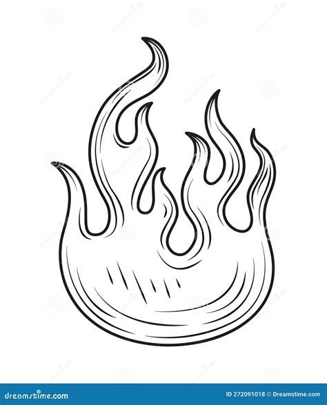 Fire Minimalist Tattoo Stock Vector Illustration Of Flame 272091018