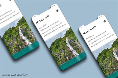 Ui Ux 앱 프레젠테이션 모형을위한 스마트 폰 화면 프리미엄 Psd 파일