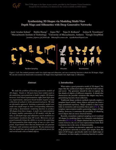 Pdf Synthesizing 3d Shapes Via Modeling Multi View Depth Maps 3d Shapes Viafrom Depth