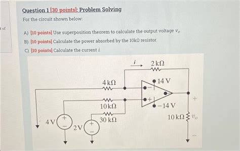 Solved Question 1 30 Points Problem Solving For The