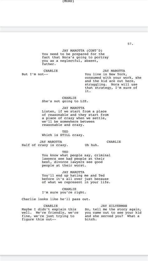 I Was Reading The Script For Marriage Story Can Anyone Explain Why Some Of The Dialogue Is
