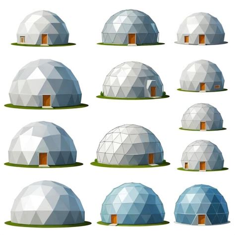 Geodesic Dome Vector Set White Background Isolated A High Premium Ai Generated Vector