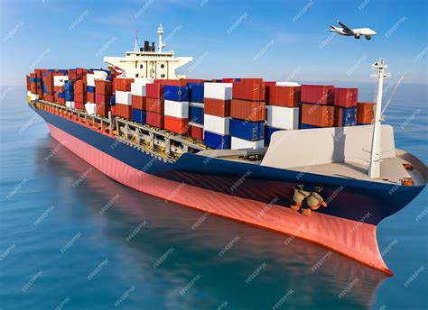 Premium Photo A Container Ship Is Being Loaded With Containers