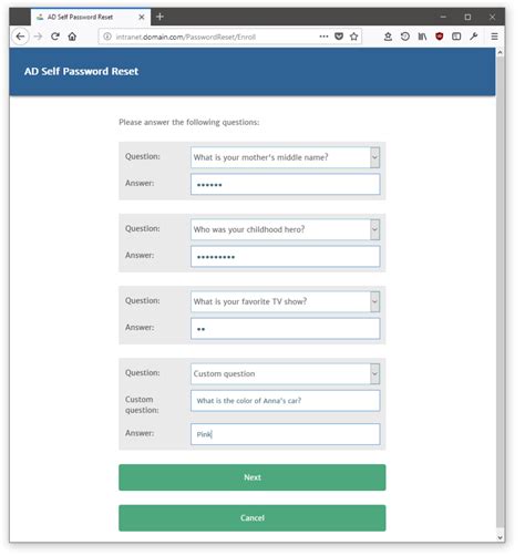 Active Directory Password Reset Ad Self Password Reset