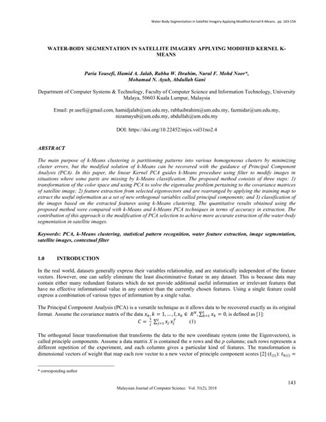PDF Water Body Segmentation In Satellite Imagery Applying Modified