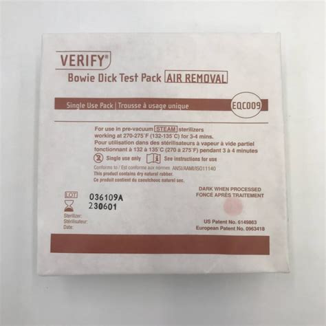 Steris Eqc009 Verify Bowie Dick Test Pack Air Removal Gb Tech Usa