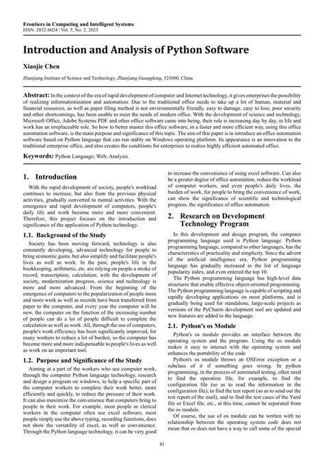 Pdf Introduction And Analysis Of Python Software