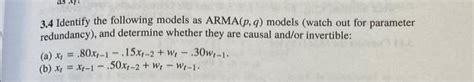 Solved 34 Identify The Following Models As Armapq Models