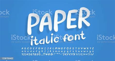 백서 알파벳 비행 3d 벡터 글꼴 현실적인 종이 컷 아웃 스타일 대문자 및 소문자 숫자 구두점 및 기호 벡터 일러스트레이션 3차원 형태에 대한 스톡 벡터 아트 및 기타