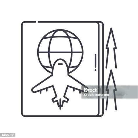 항공 여행 아이콘 선형 격리 된 그림 얇은 줄 벡터 웹 디자인 기호 흰색 배경에 편집 가능한 스트로크와 개요 개념 기호 가방에 대한 스톡 벡터 아트 및 기타 이미지 Istock