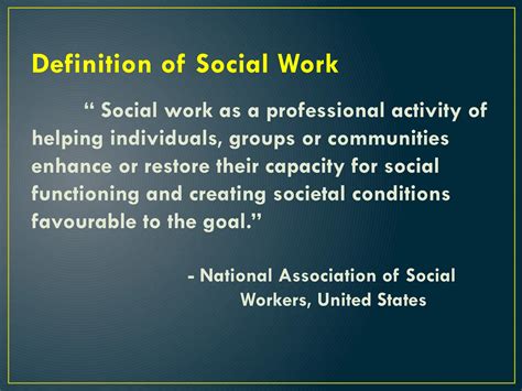 Definition Of Social Work And Description Pptx