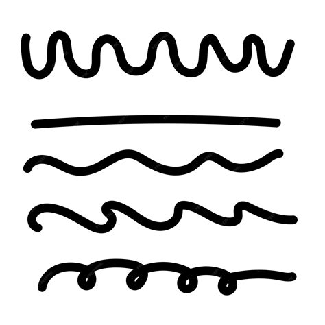 Premium Vector Set Different Shape Hand Drawn Doodle Style Curved And