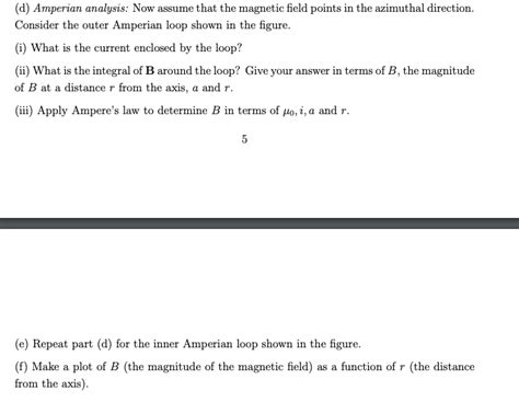 Solved 2 Axial Current On A Cylindrical Surface A Current