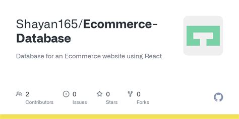 Github Shayan165ecommerce Database Database For An Ecommerce