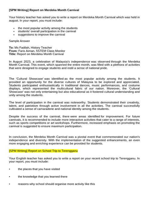 Spm Report Writing Pdf