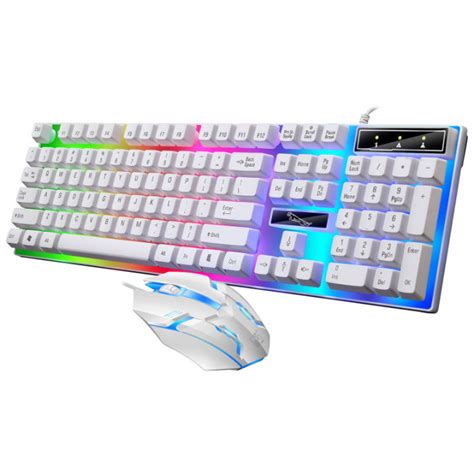 G21B Keyboard Gaming Dan Mouse Dengan RGB PC Komputer Laptop Keyboard LED RGB Waterproof USB
