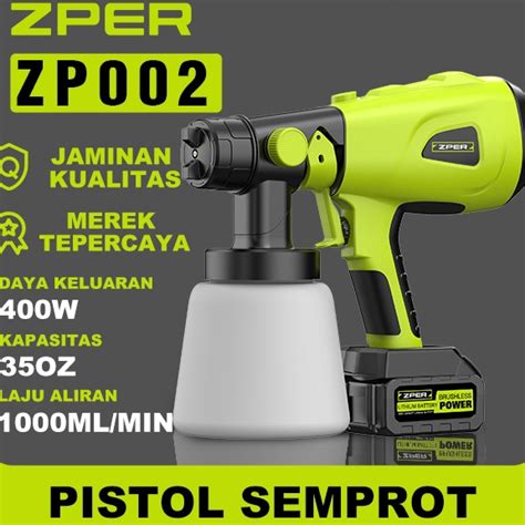 Jual Banyak Dipakai Zper Pistol Semprot Litium W Electric Spray Gun Ml Alat Semprot Cat Zp