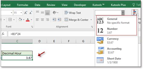 Fórmula de Excel Convertir tiempo a horas decimales