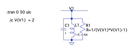 circuit design ltspice simulating a van der pol oscillator