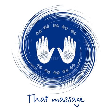 Logo Thai Massage Stylized Lotus Flower And Hands Authentic Thai