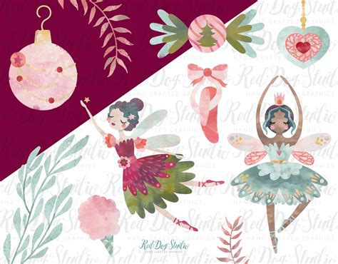 Sugar Plum Fairy Watercolor Clipart Nutcracker Ballet Clip Art Graphics
